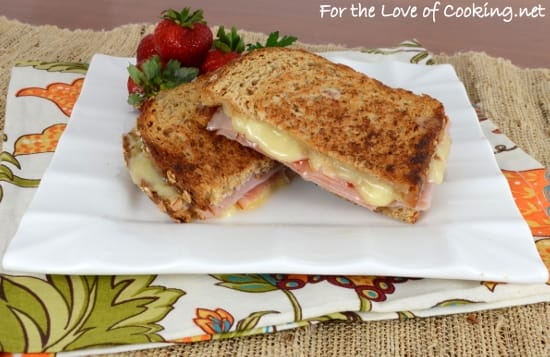 Brie, Ham, and Spicy Mango Jelly Grilled Cheese Sandwich | For the Love ...