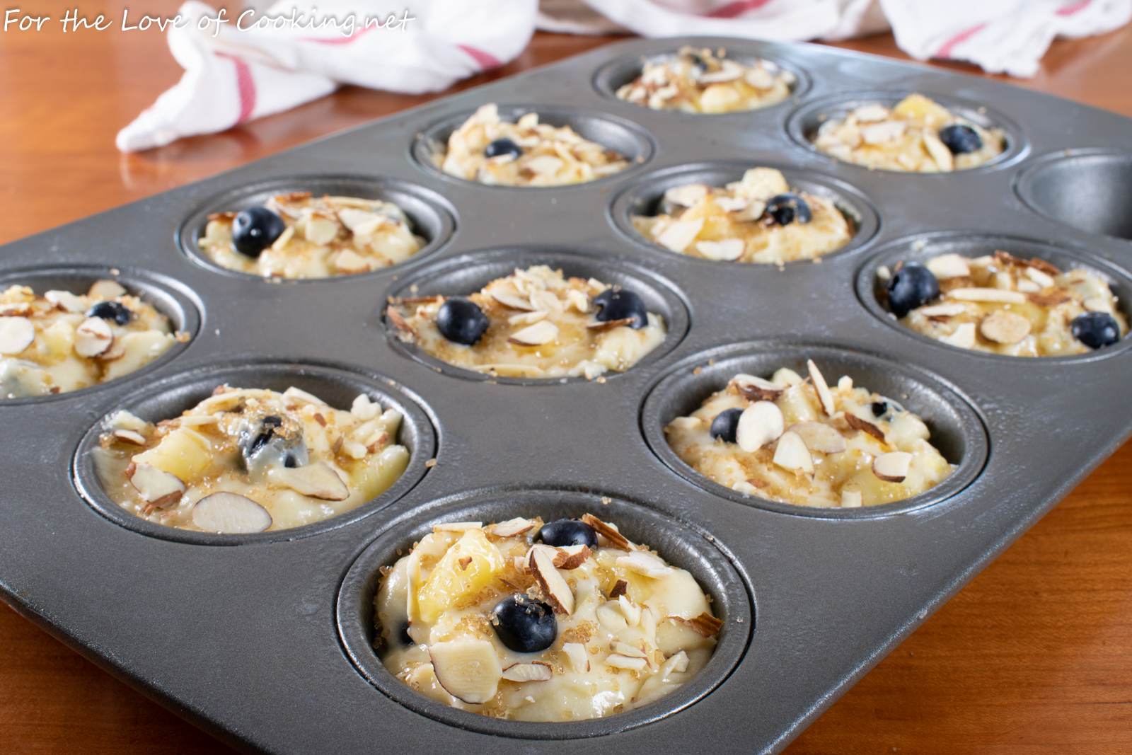 Blueberry-Nectarine Muffins | For the Love of Cooking